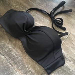 Swim | Black Twist Bandeau Halter Convertible Bikini Top | Poshmark